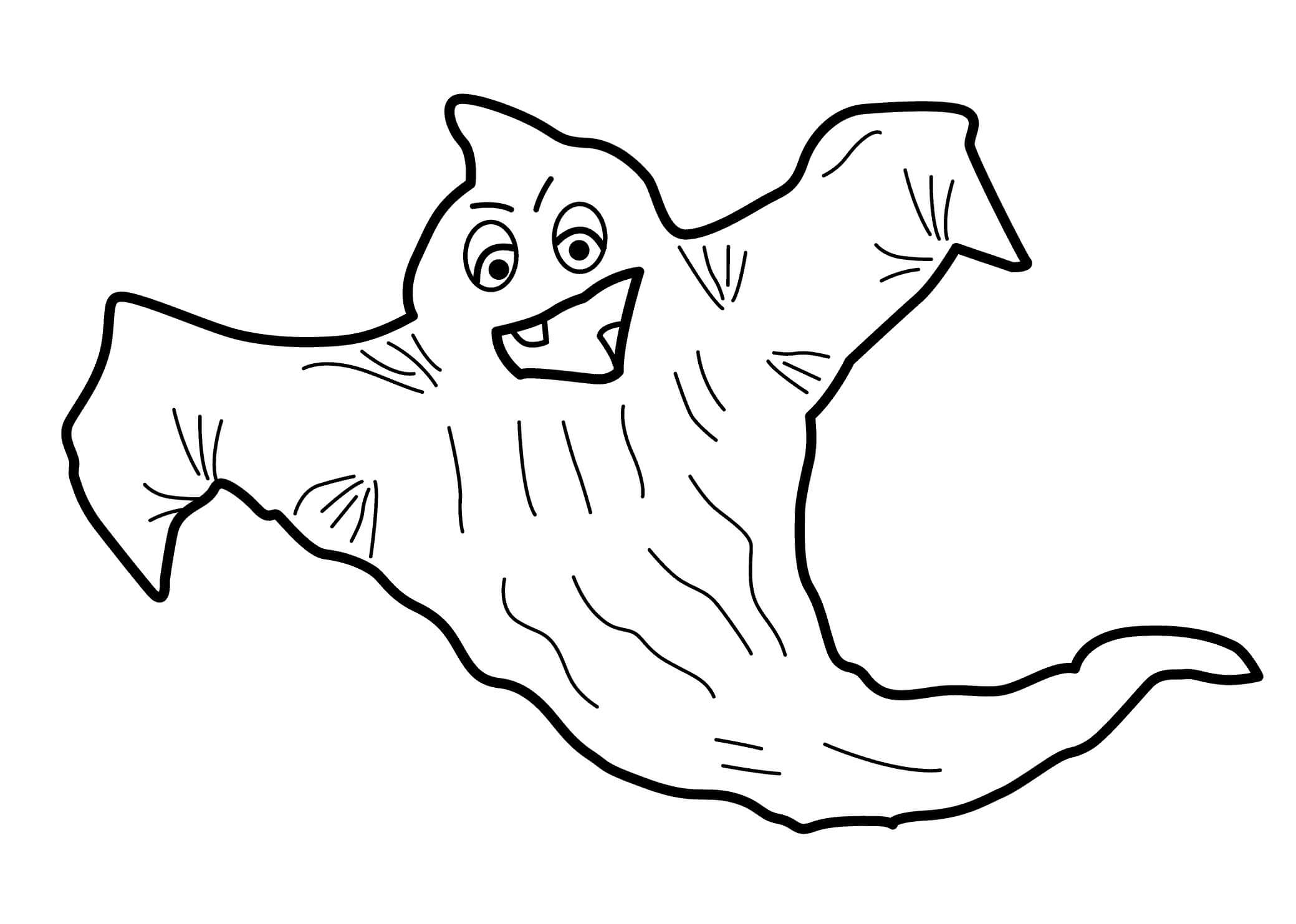 Fantasma Gracioso Volando Para Colorear Imprimir E Dibujar Coloringlib