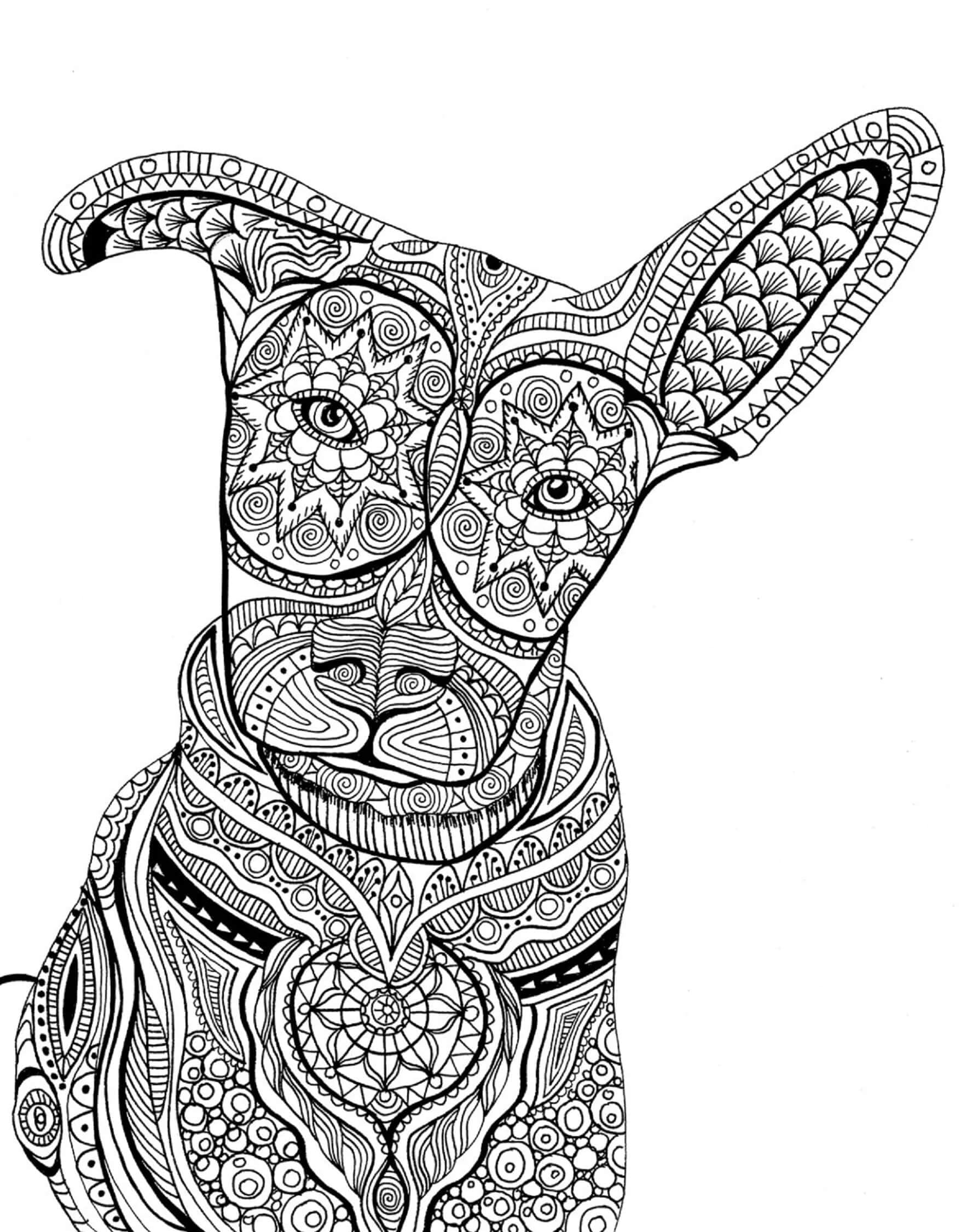 Gran Mandala De Perro Para Colorear Imprimir E Dibujar Coloringlib