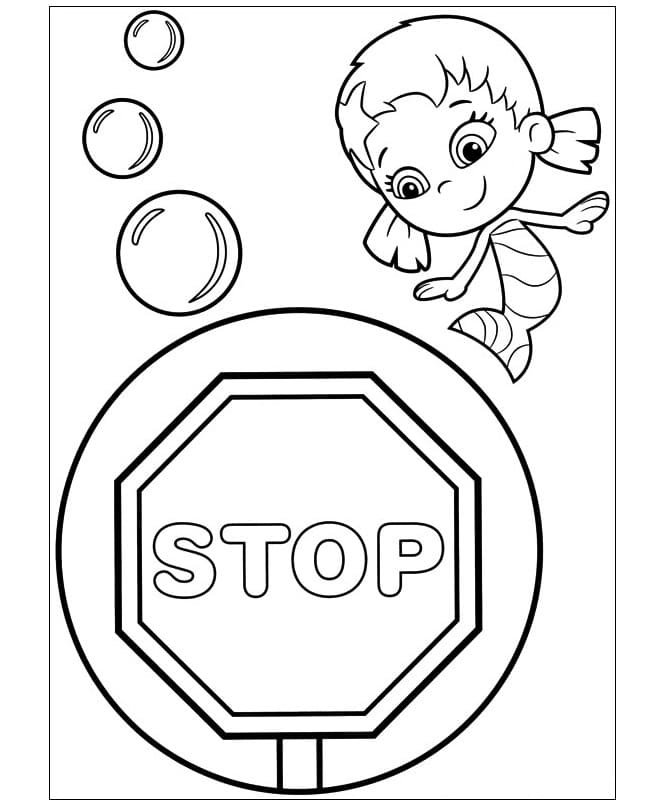 Oona y Señal De Stop para colorear, imprimir e dibujar – ColoringLib Oona y Señal De Stop para colorear, imprimir e dibujar – ColoringLib